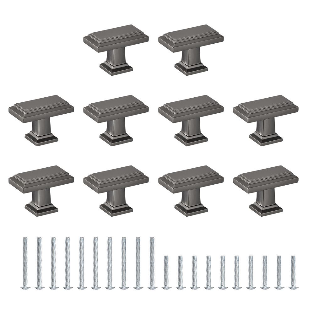10 Pack Cabinet Knobs 1.37" Kitchen Dresser Knobs Grey