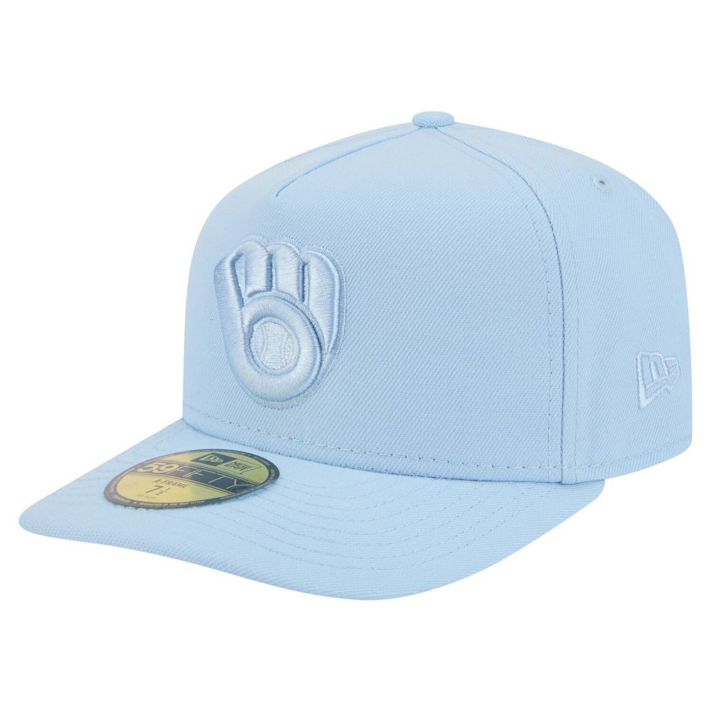 Men's New Era Light Blue Milwaukee Brewers Color Pack A-Frame 59FIFTY ...