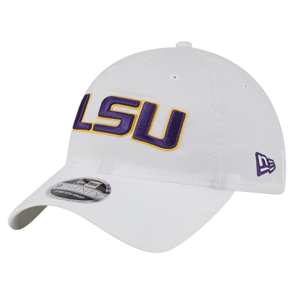 Men's New Era White LSU Tigers Active Ripstop 9TWENTY Adjustable Hat