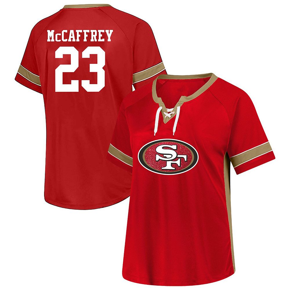 Women's Fanatics Christian McCaffrey Scarlet San Francisco 49ers Plus ...