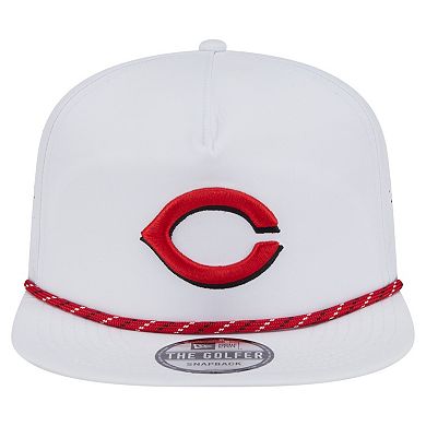 Men's New Era White Cincinnati Reds Perforated Golfer Snapback Hat