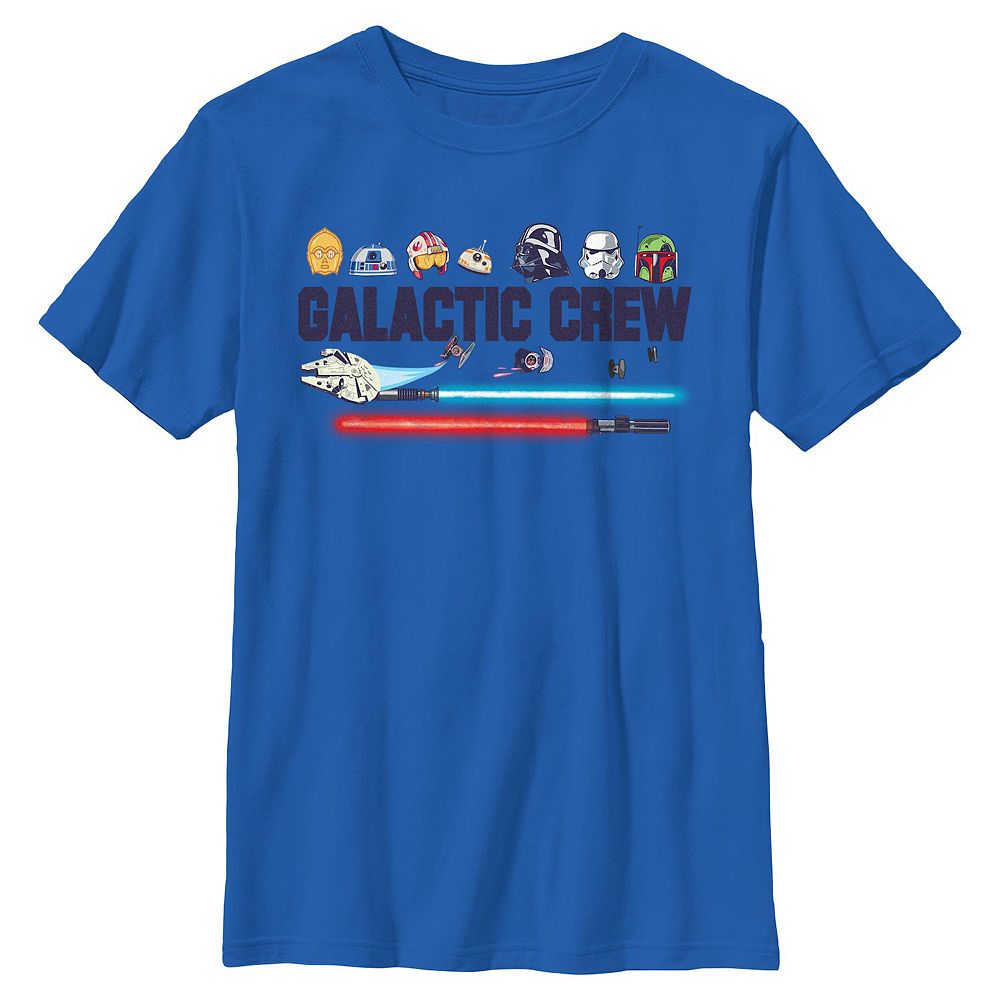 Boys 6-20 Star Wars Galactic Crew Characters And Lightsabers Graphic Tee