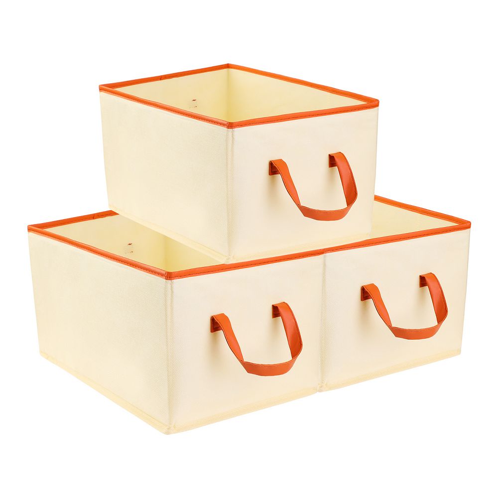 3 Pcs Storage Cube, Fabric Storage Bin with Handles for Shelves Closet ...
