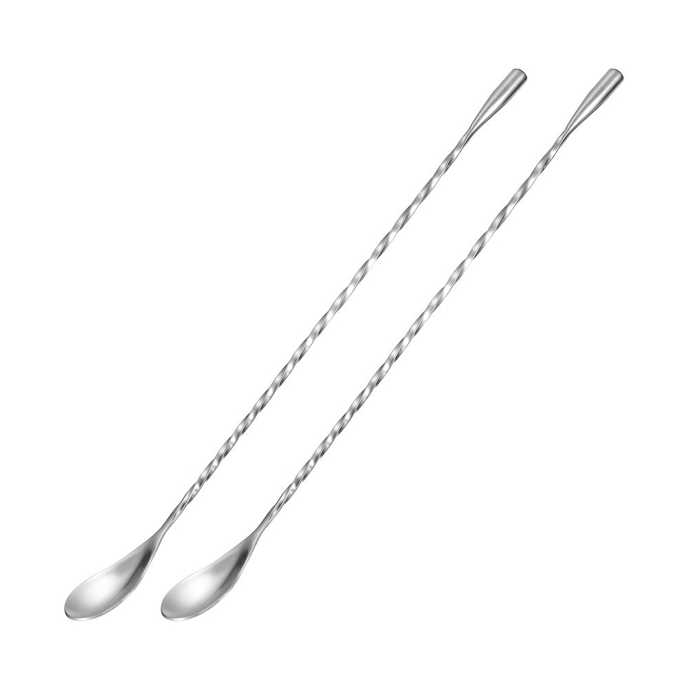 Bar Spoon Cocktail Mixing Spoon, 2Pcs 12" Stainless Steel Long Spiral ...