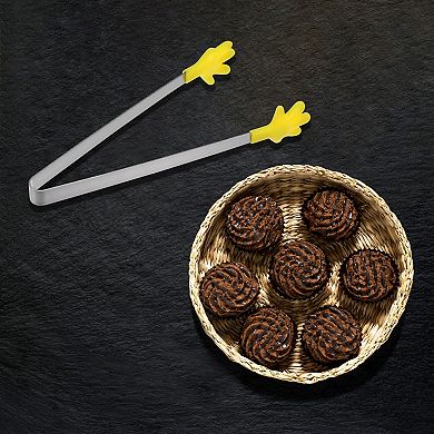 Mini Food Tongs 5.67" Hand Shape Stainless Steel with Silicon Tips ...