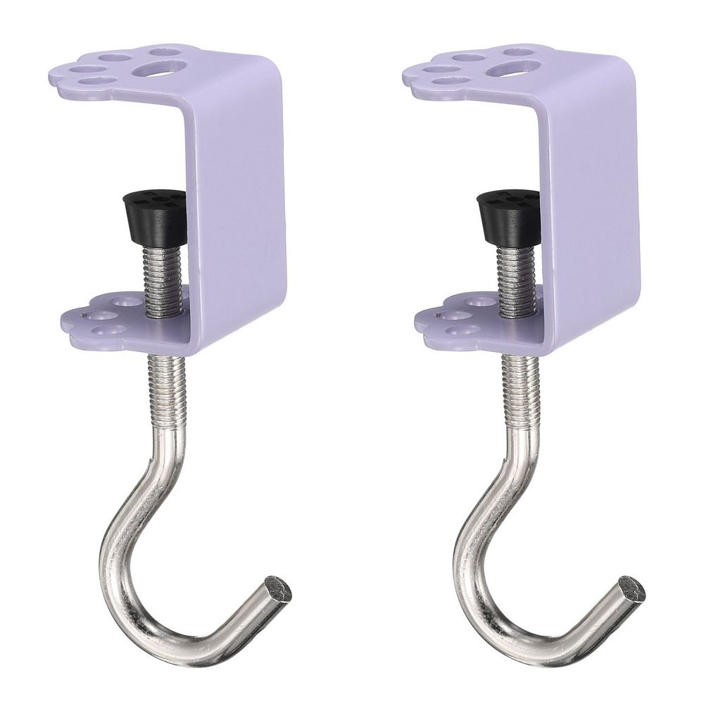 2pcs Desk Hook Clamp 0.2"-1.4" Clamping Range Cat Claw Shape Bag Hook ...