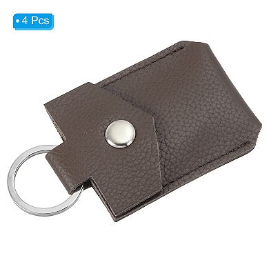 Leather Key Fob, 4 Pack Genuine Leather Keys Cover Portable Key Rings ...
