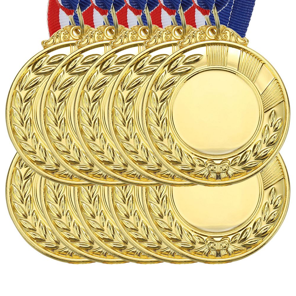 Blank Award Medals, 10 Pcs Award Medals with Neck Ribbon, Make Your ...