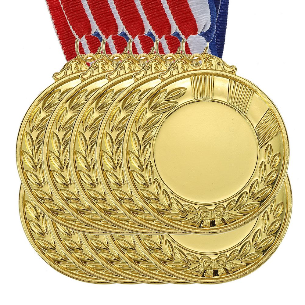 Blank Award Medals, 10 Pack Award Medals with Neck Ribbon, Make Your Medals Kit for Competitions