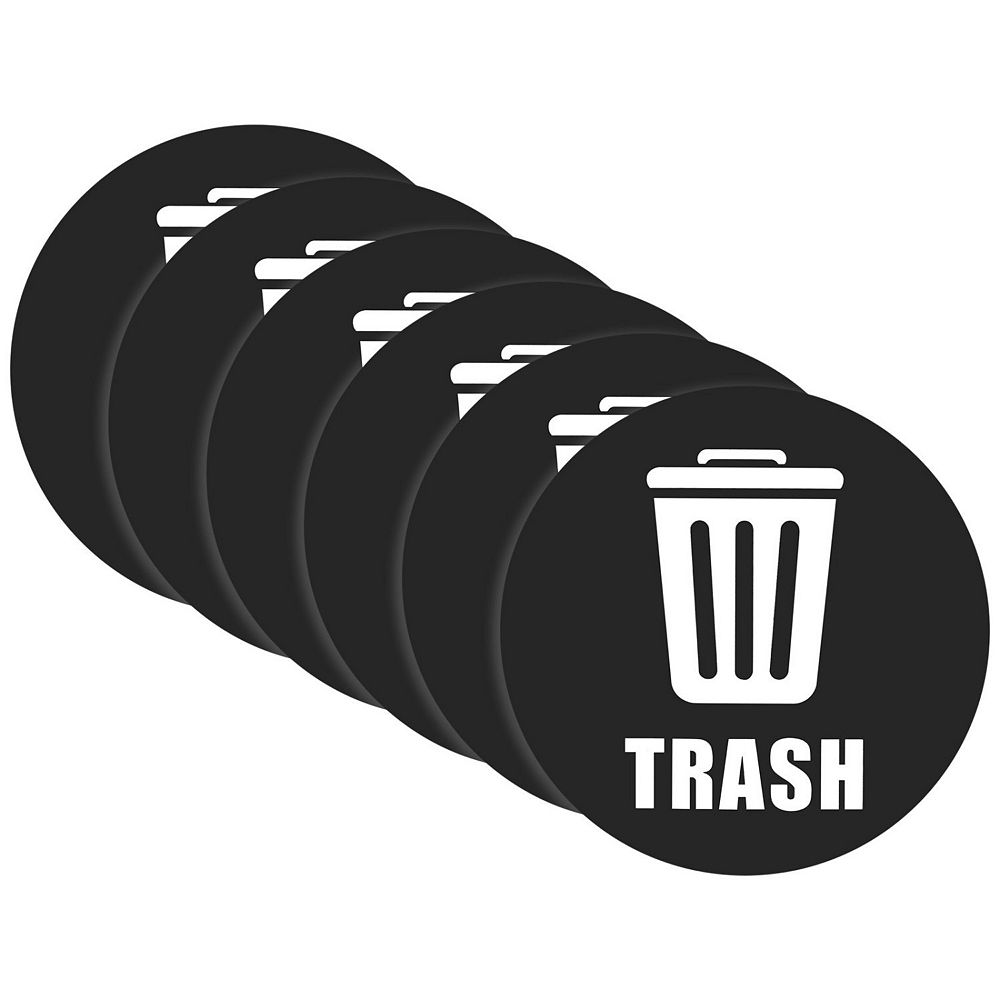 Trash Can Stickers Signs, 12 Pack 5 Inch Recycle Trash Sticker Bin ...