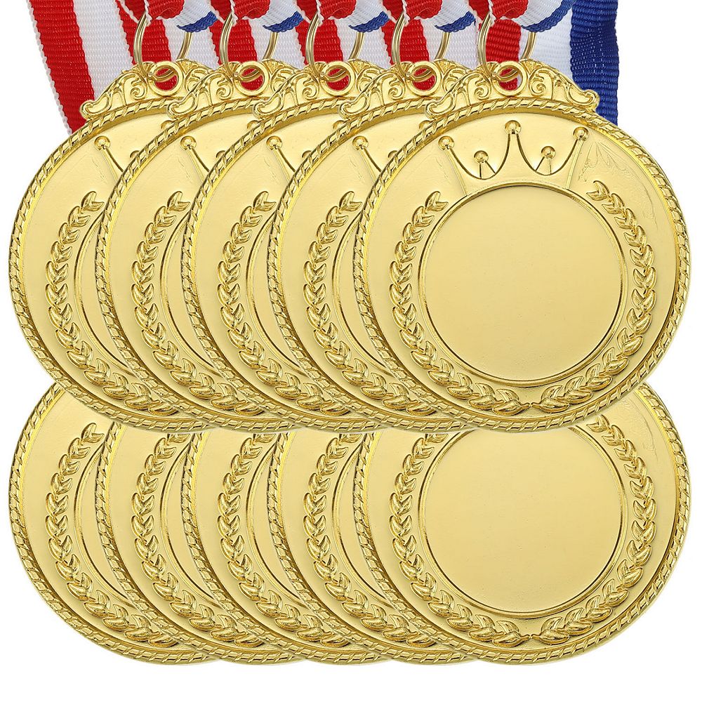 Blank Award Medals, 10 Pack Award Medals with Neck Ribbon, Make Your ...