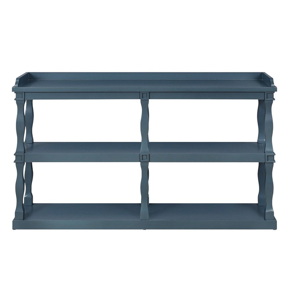 59.80 Inch Three-Tier Decorative Console Table with Curved Shelves and ...