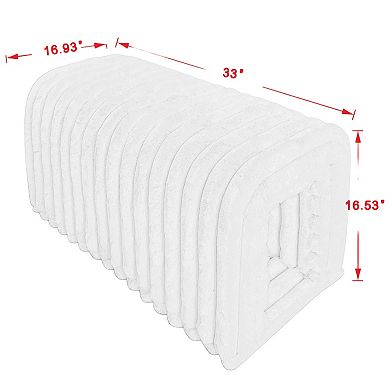 16.93 inches Modern Plush Upholstered Bench with Unique Archway Design