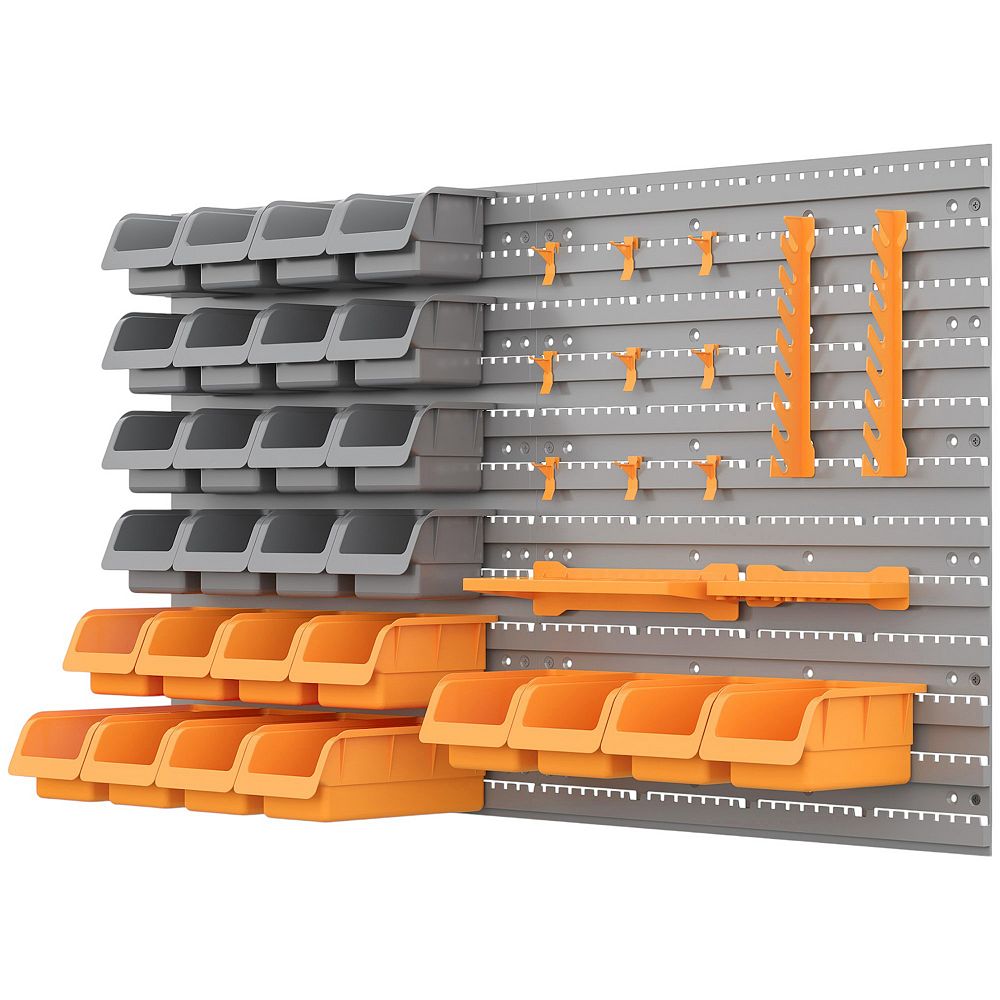 21.30 Inch Modular Wall-Mounted Storage Organizer with Tool Pegboard ...