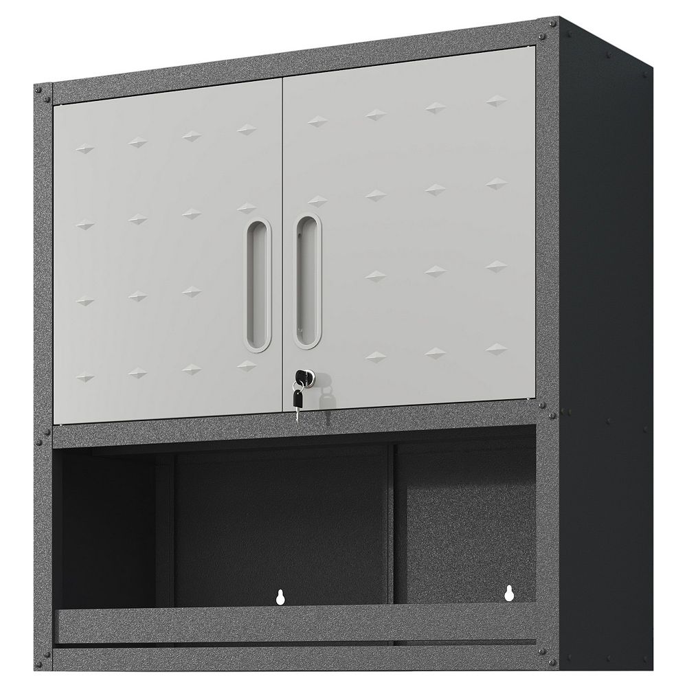 29.53 Wall-Mounted Garage Storage Cabinet with Adjustable Shelves and ...