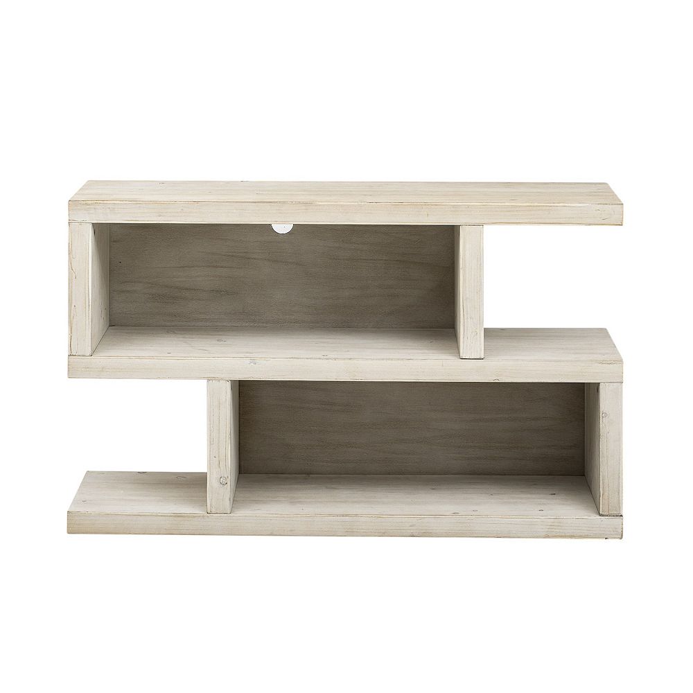 47.20 Inch Rustic Two-Tier Display Shelf with Open Compartments and ...