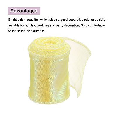 2 3/8" Wide Sparkly Sheer Wired Ribbon Pastel Shimmer Iridescent ...