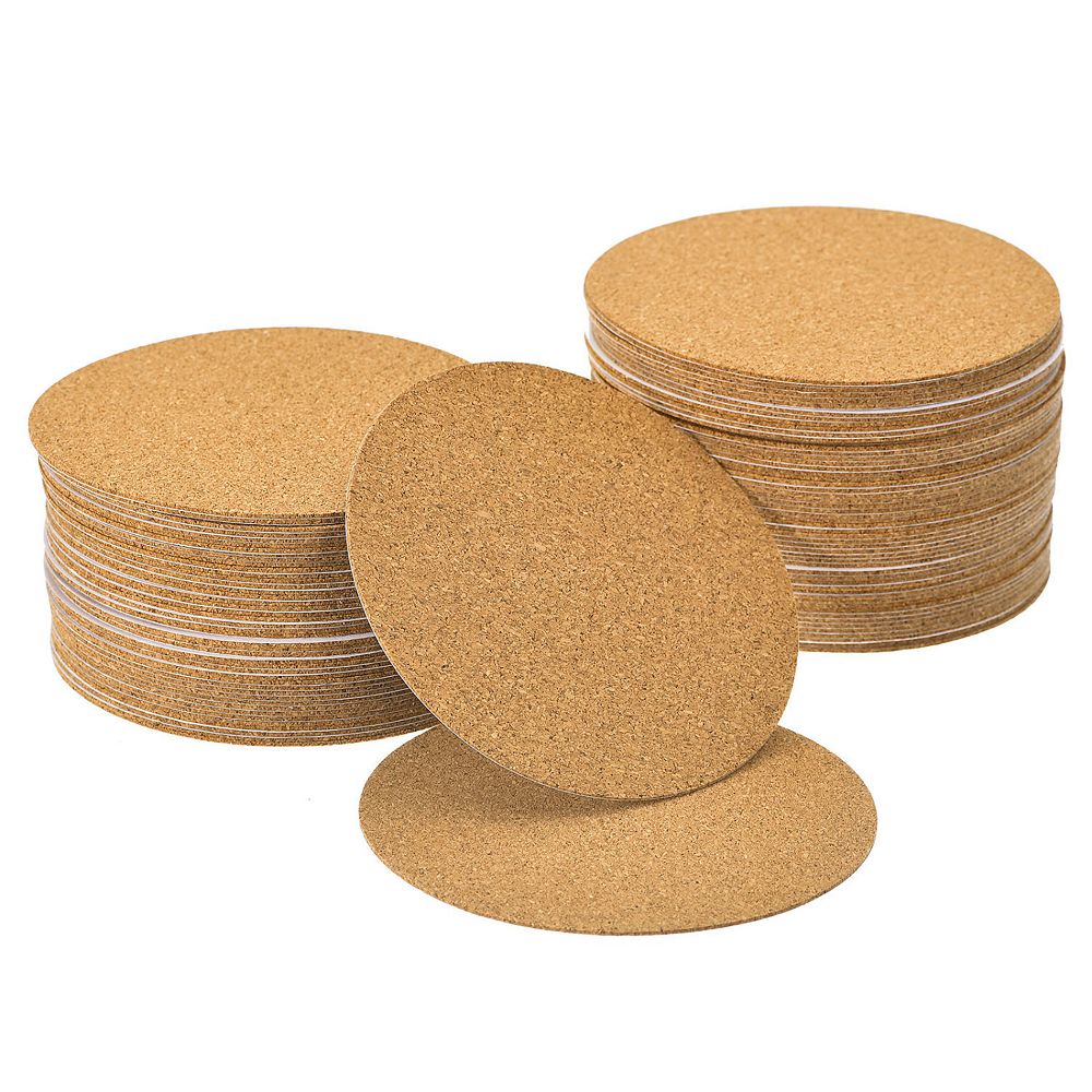 100 Pcs Self-Adhesive Cork Round, Cork Tiles Backing Sheets Cork ...