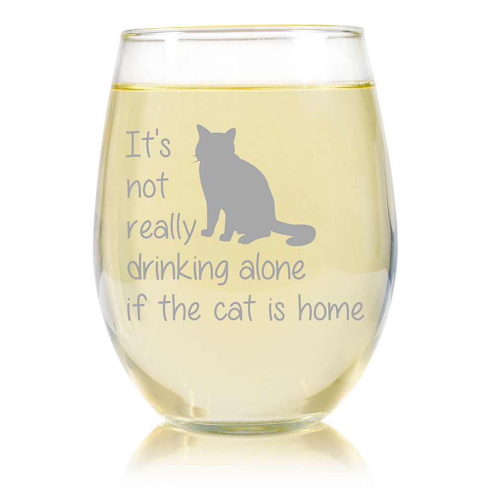 Nifty Cat-Themed Wine Glass