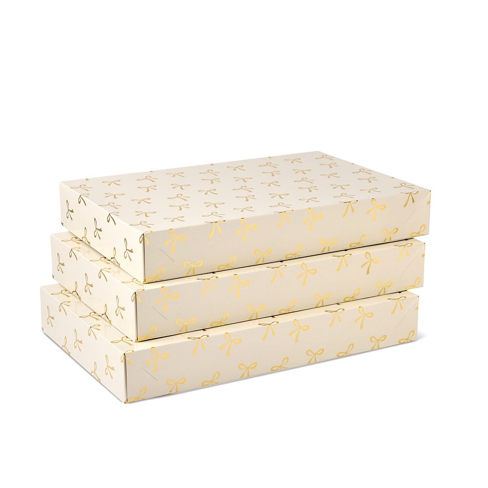 Scribble & Scribe 3-pk. Gift Boxes With Gold Bows