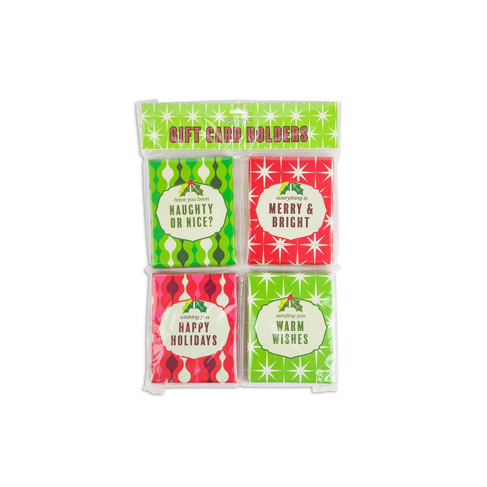 Scribble & Scribe Gift Card Holders 4-pc. Set - Retro Glow