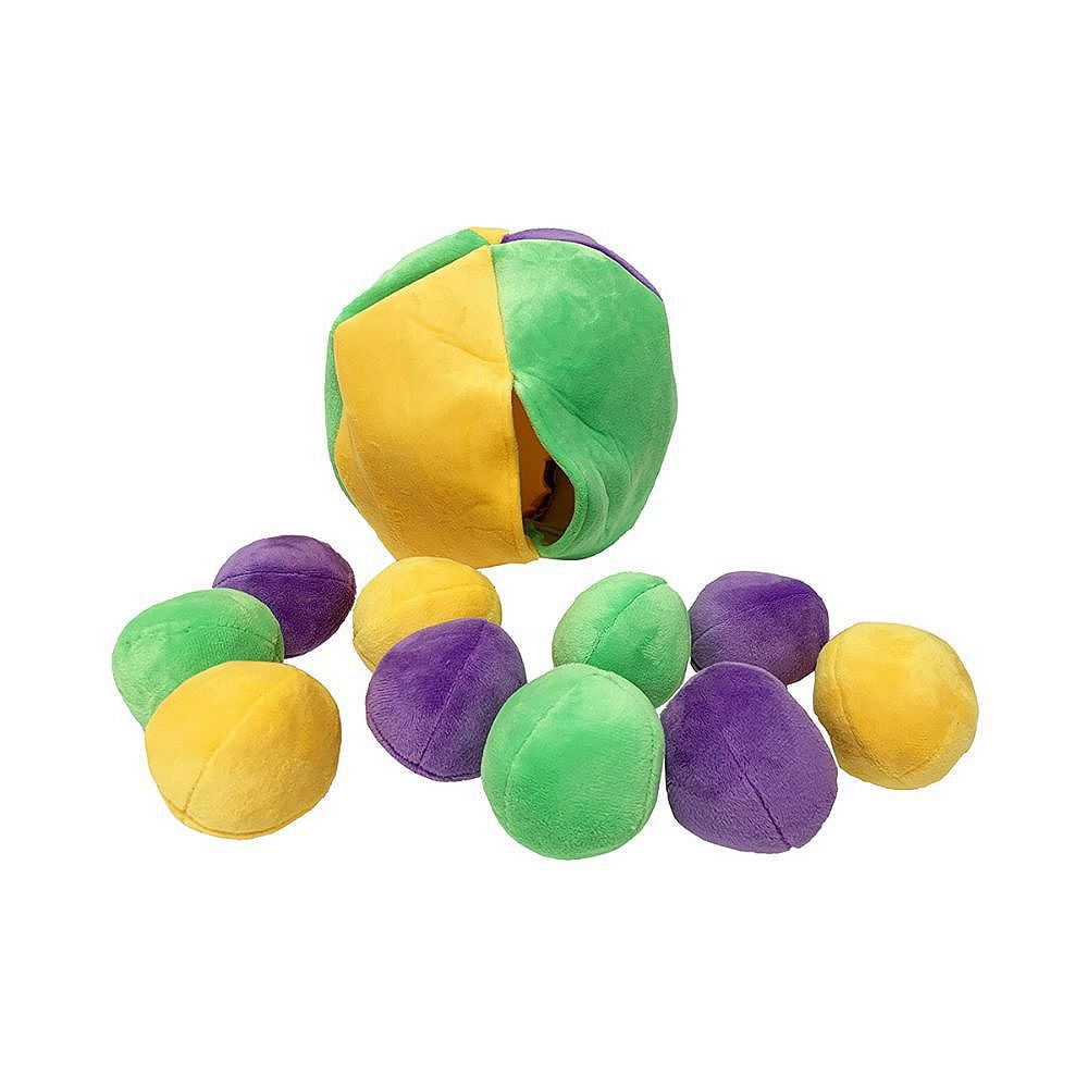 Midlee Hide a Ball Puzzle Dog Toy with 10 Plush Squeaker Balls