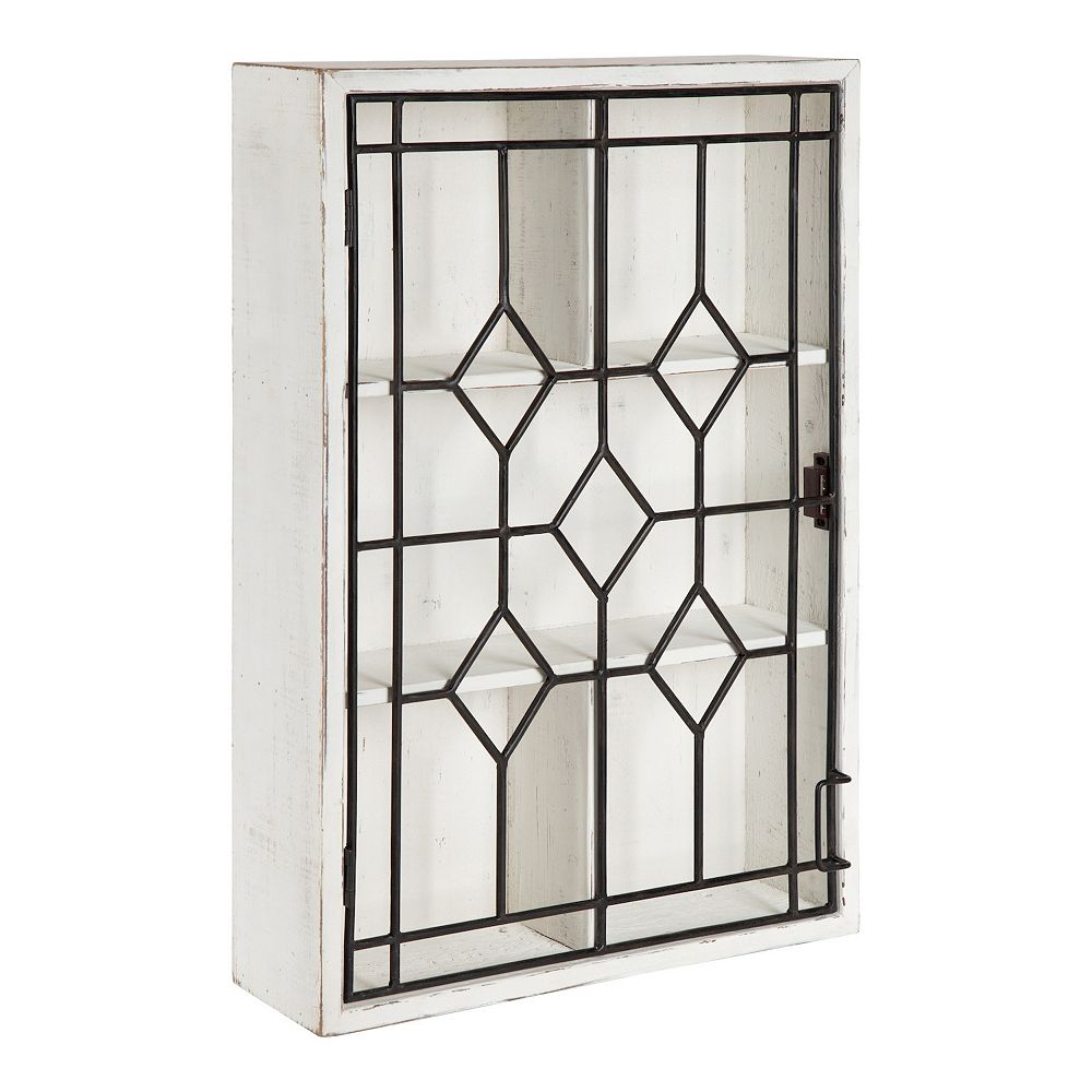 Megara Decorative Farmhouse Chic Wall Mounted Display Cupboard