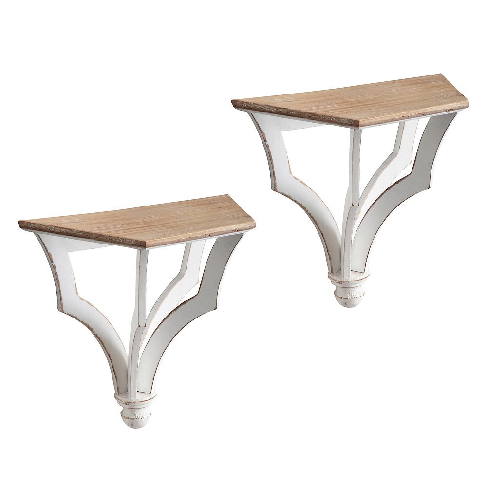 Corbett Rustic Wood Shelf Set 2 Piece