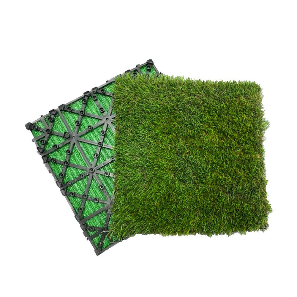 Mondawe Set of 35pcs 12x12in Artificial Grass Turf Tiles Interlocking ...