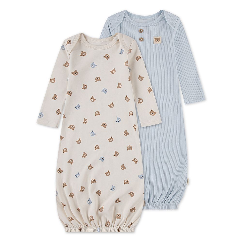 Newborn Baby Boys Huggies Babywear® 100% Organic 2-Pack Layette Gowns ...