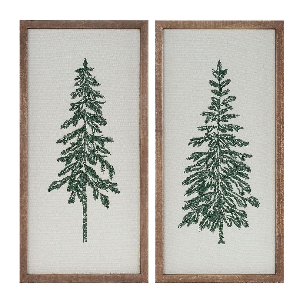 Melrose Framed Trees Embroidered-Look Wall Art 2-pc. Set