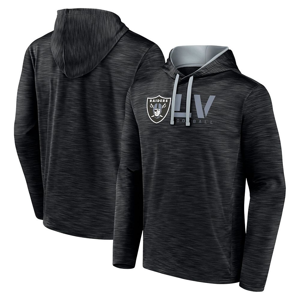 Men's Logo Athletic Black Las Vegas Raiders Head Start Pullover Hoodie