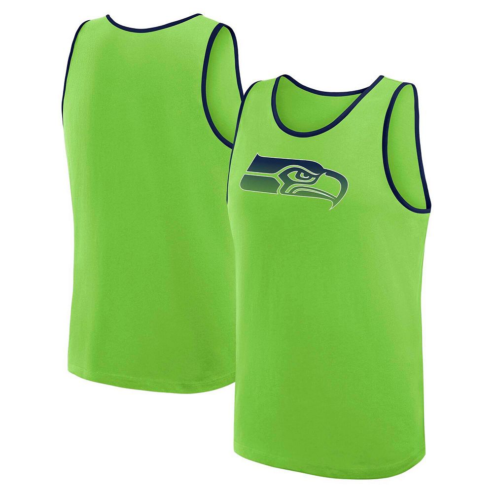 Men's Logo Athletic Neon Green Seattle Seahawks Unmatched Success Tank Top