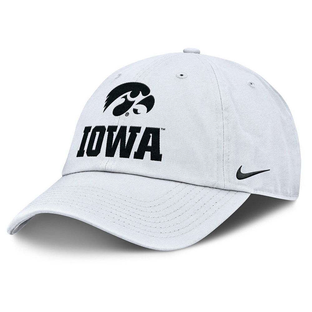 Men's Nike White Iowa Hawkeyes 2025 Sideline Club Adjustable Hat