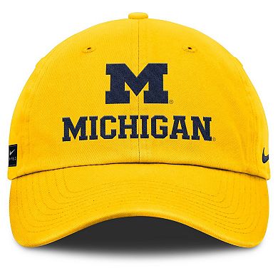 Men's Nike Maize Michigan Wolverines 2025 Sideline Club Adjustable Hat