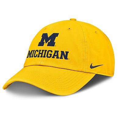 Men's Nike Maize Michigan Wolverines 2025 Sideline Club Adjustable Hat