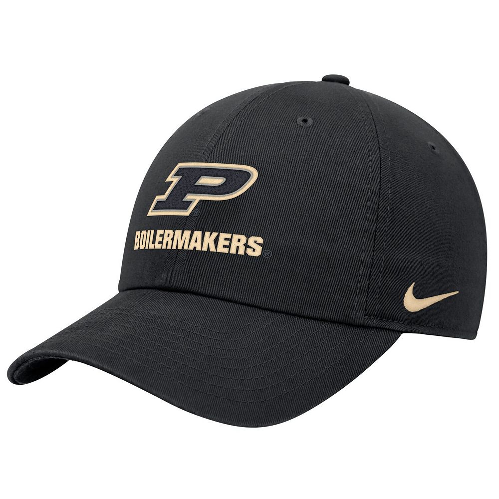 Men's Nike Black Purdue Boilermakers 2025 On-Field Club Adjustable Hat