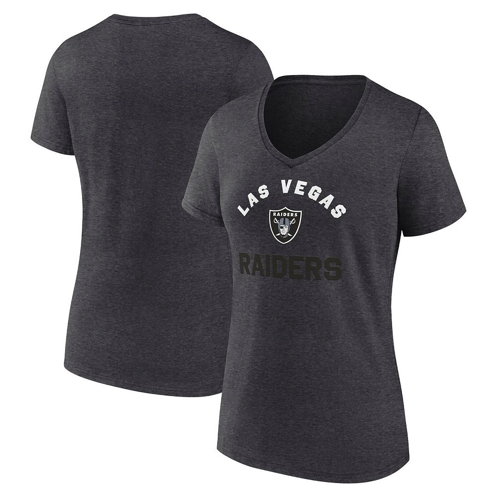 Women's Logo Athletic Heather Charcoal Las Vegas Raiders Unrivaled V ...