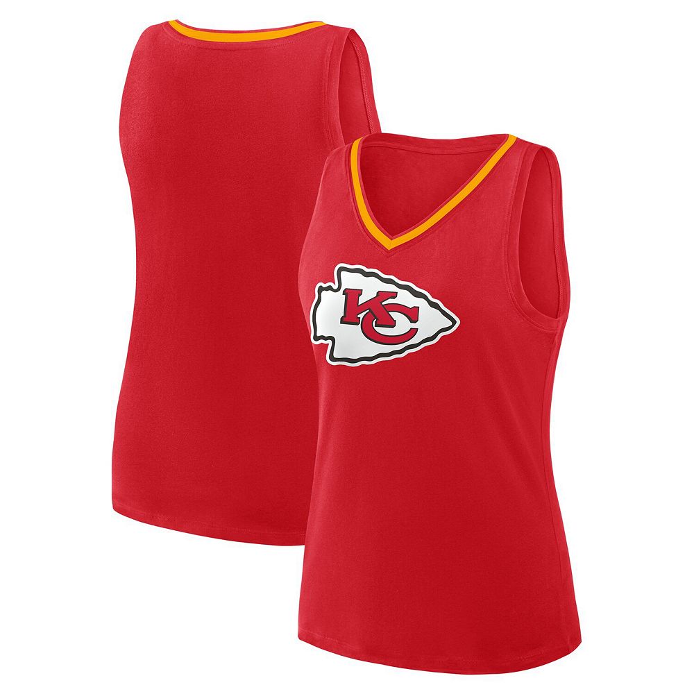 Women's Logo Athletic Red Kansas City Chiefs Stellar Win V-Neck Tank Top