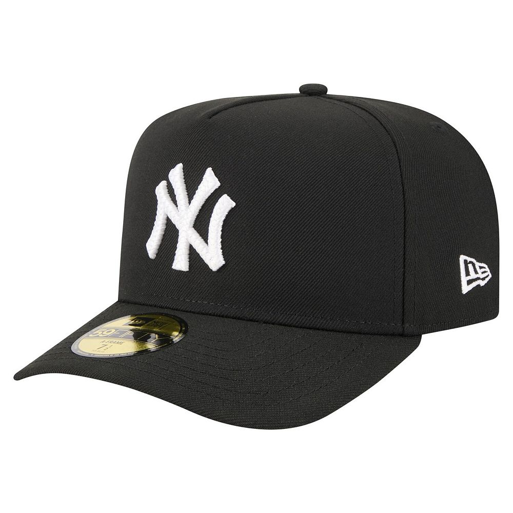 Men's New Era Black New York Yankees Script Safety Pin 59FIFTY A-Frame ...