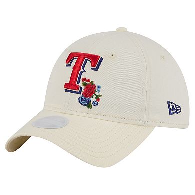 Women's New Era Cream Texas Rangers Floral 9TWENTY Adjustable Hat