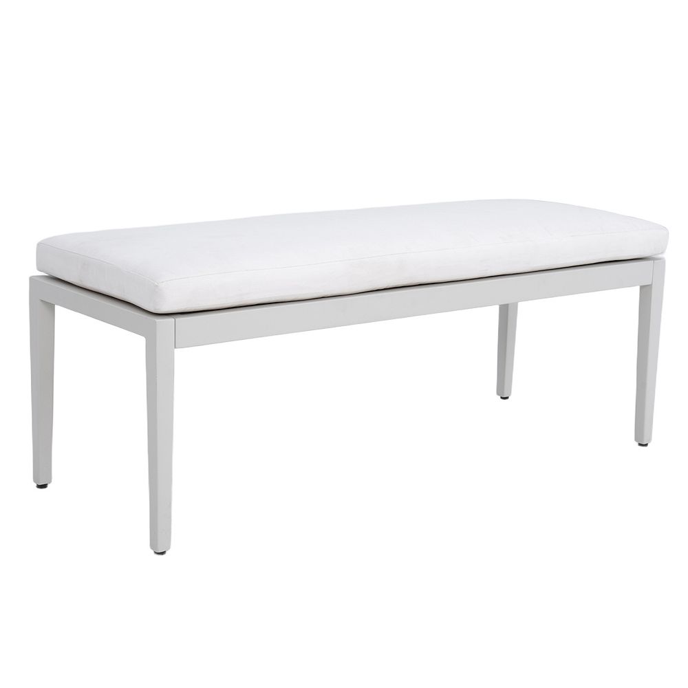 Mondawe Outdoor Terrace Aluminum Fixed Bench,With Sunbrella Fabric ...