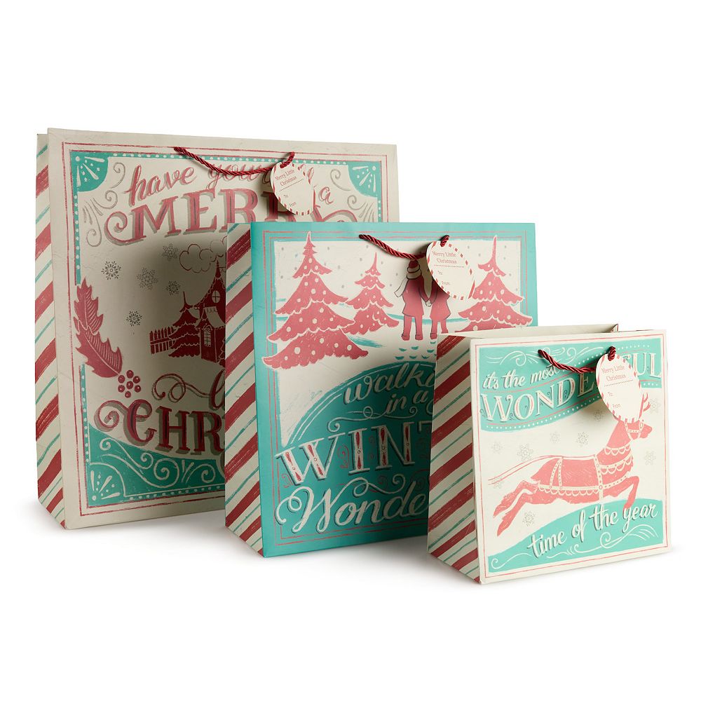 Simple Pleasures Jumbo Winter Wonderland Gift Bags 3-pk.