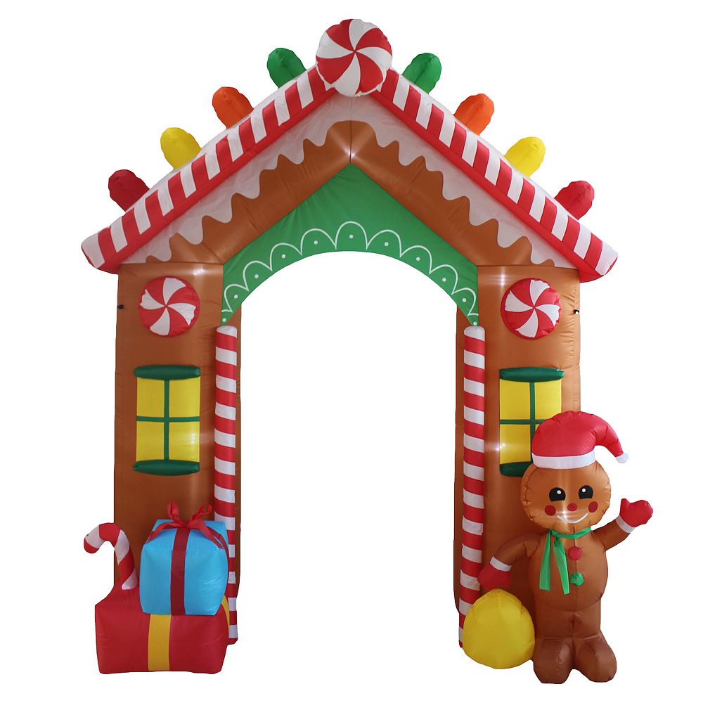 9 ft. Inflatable Gingerbread Archway Outdoor Decor
