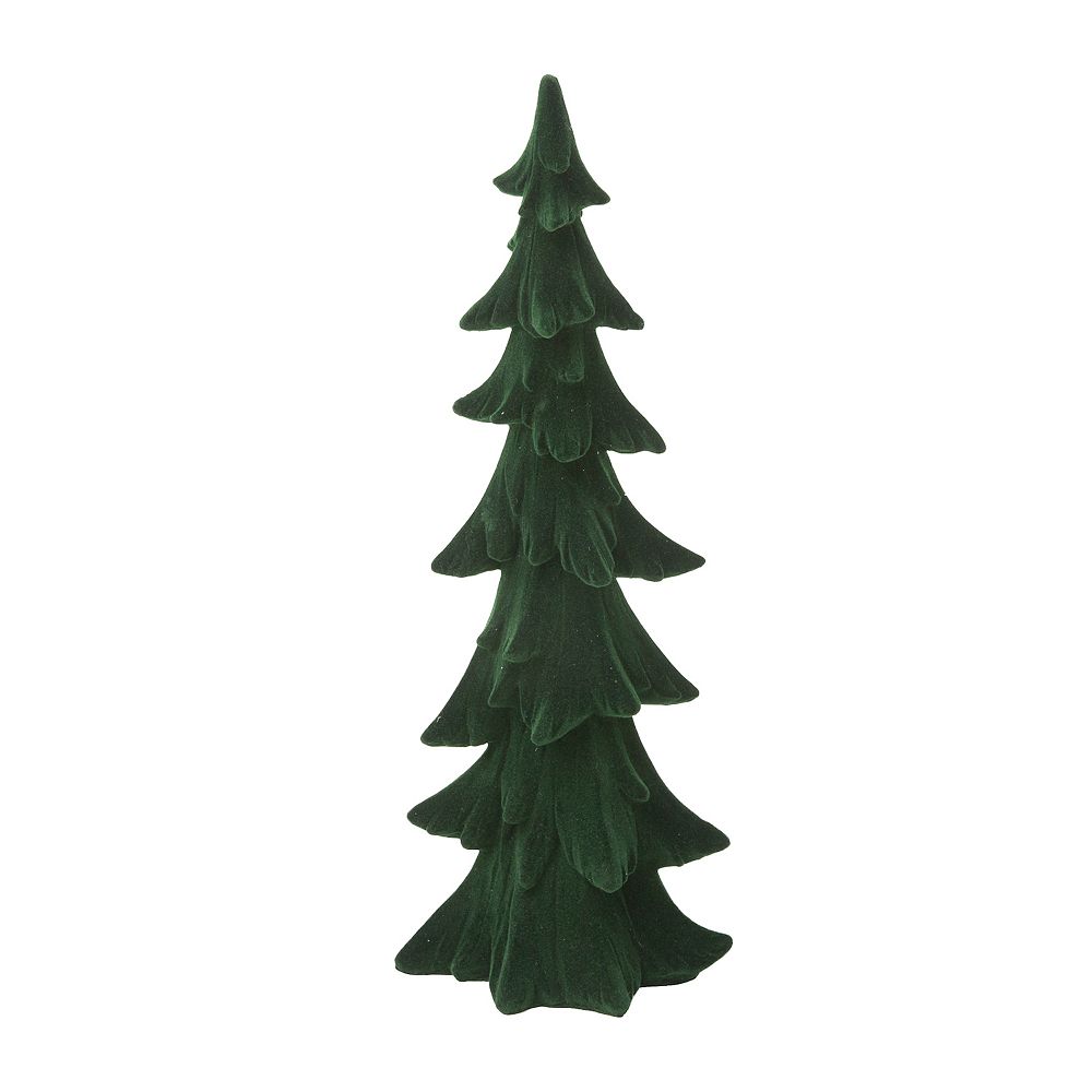 Green Flocked Tree Table Decor