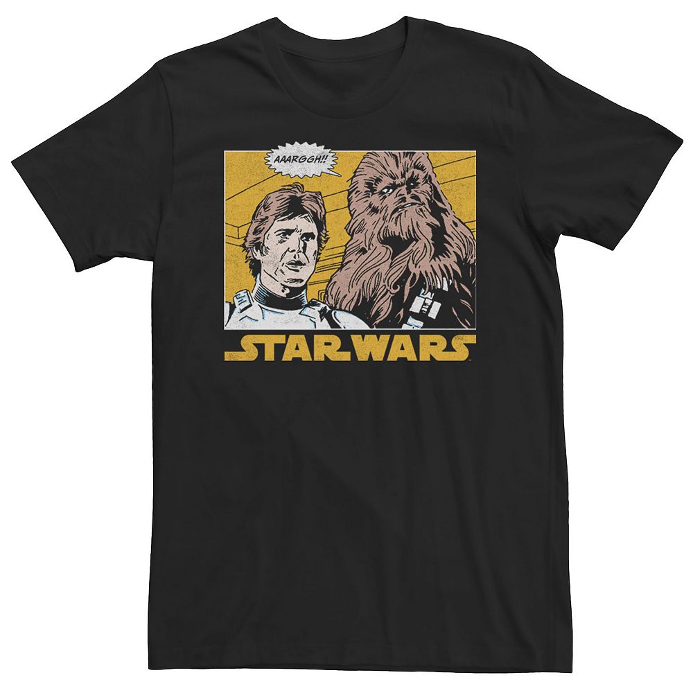 Men's Star Wars Han Solo & Chewbacca Comic Style Graphic Tee