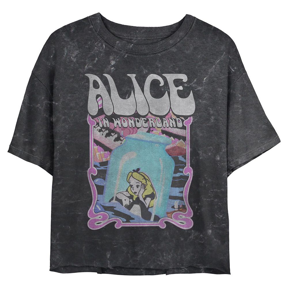 Disney's Alice In Wonderland Stuck In A Bottle Retro Juniors' Cropped ...