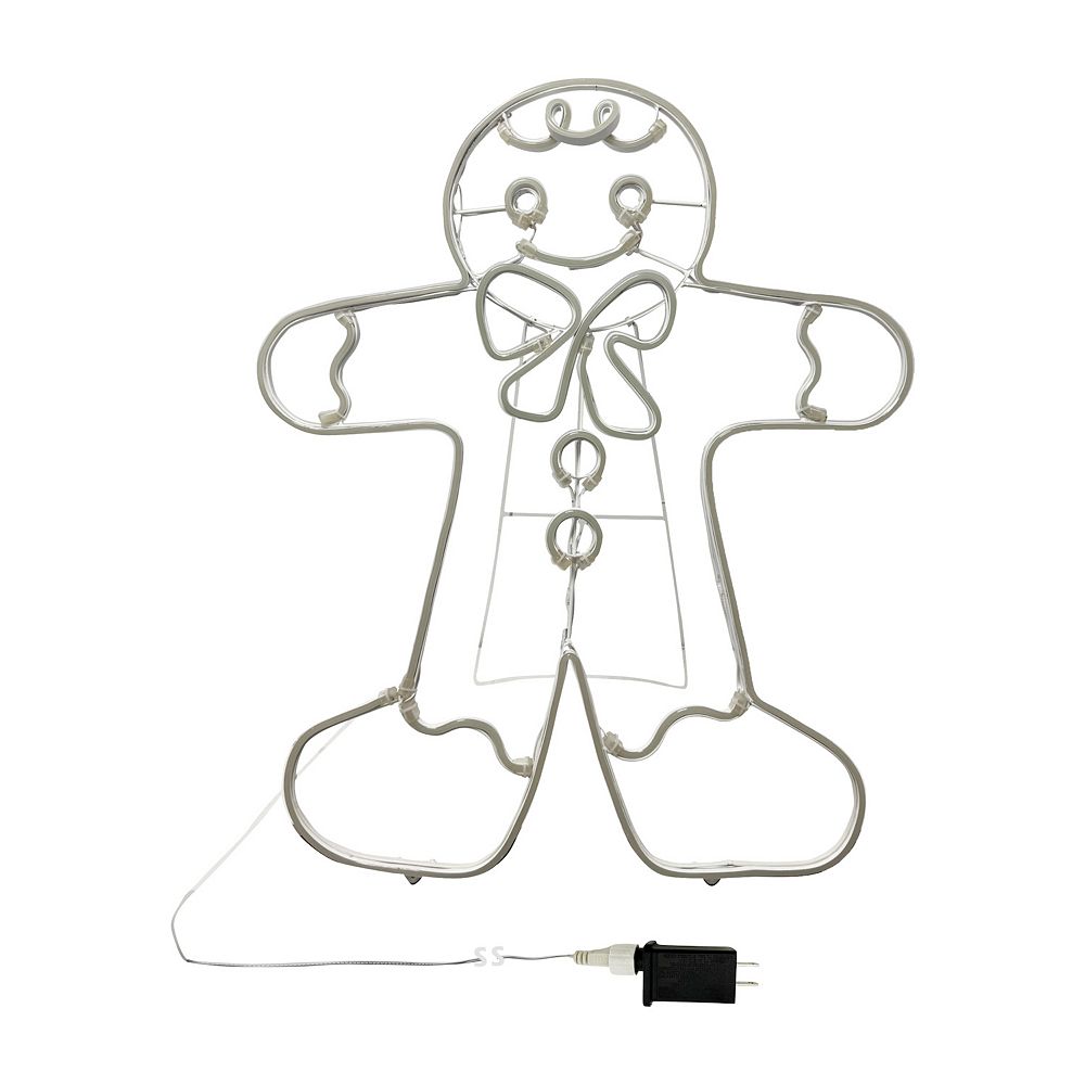 Crosslight 30-Inch Gingerbread Man Neon Outdoor Decor