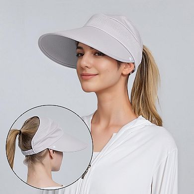 Women's Detachable Face Cover Sun Visor Cap UV Protection Mesh Panel ...