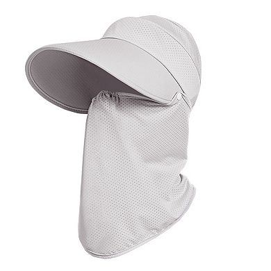 Women's Detachable Face Cover Sun Visor Cap UV Protection Mesh Panel ...